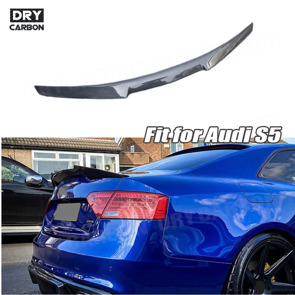 Carbon-Fiber-Rear-Lip-Spoiler-Wings-for-Audi-S5-B8-B8-5-Coupe-2011-Rear ...