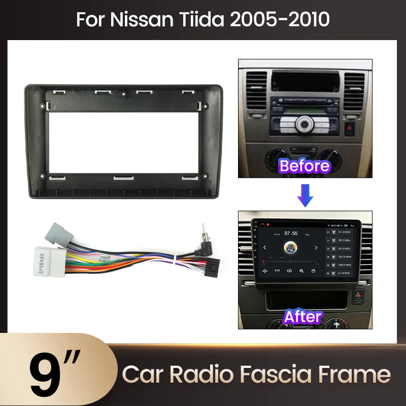 MEKEDE-for-Nissan-Tiida-2005-2010-Car-Multimedia-Radio-Frame-Dashboard ...