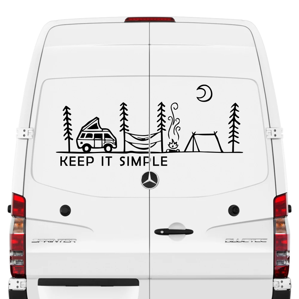 Car-Keep-It-Simple-Camping-Decor-Stickers-For-Van-SUV-Camper-Caravan ...