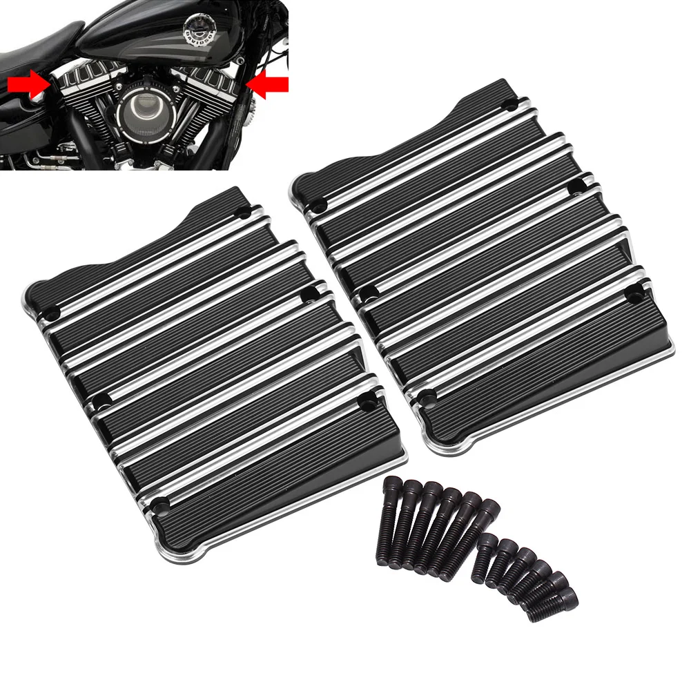 Motorcycle-Black-Rocker-Box-Top-Cover-Case-For-Harley-Touring-Road-King ...