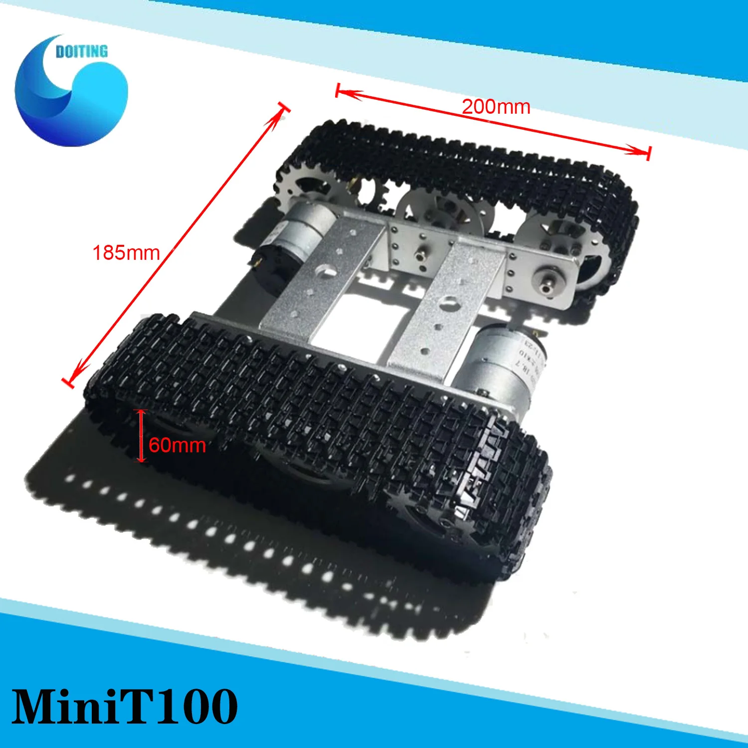 DOIT Metal Robot Tank Chassis mini T100 Crawler Caterpillar Tracked ...