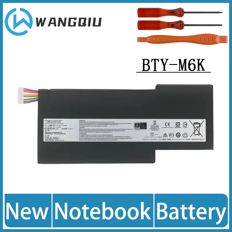 WangQiu BTY-M6K BTY-M6J Laptop battery For MSI MS-16K2 MS-16K3 MS-16K4 ...