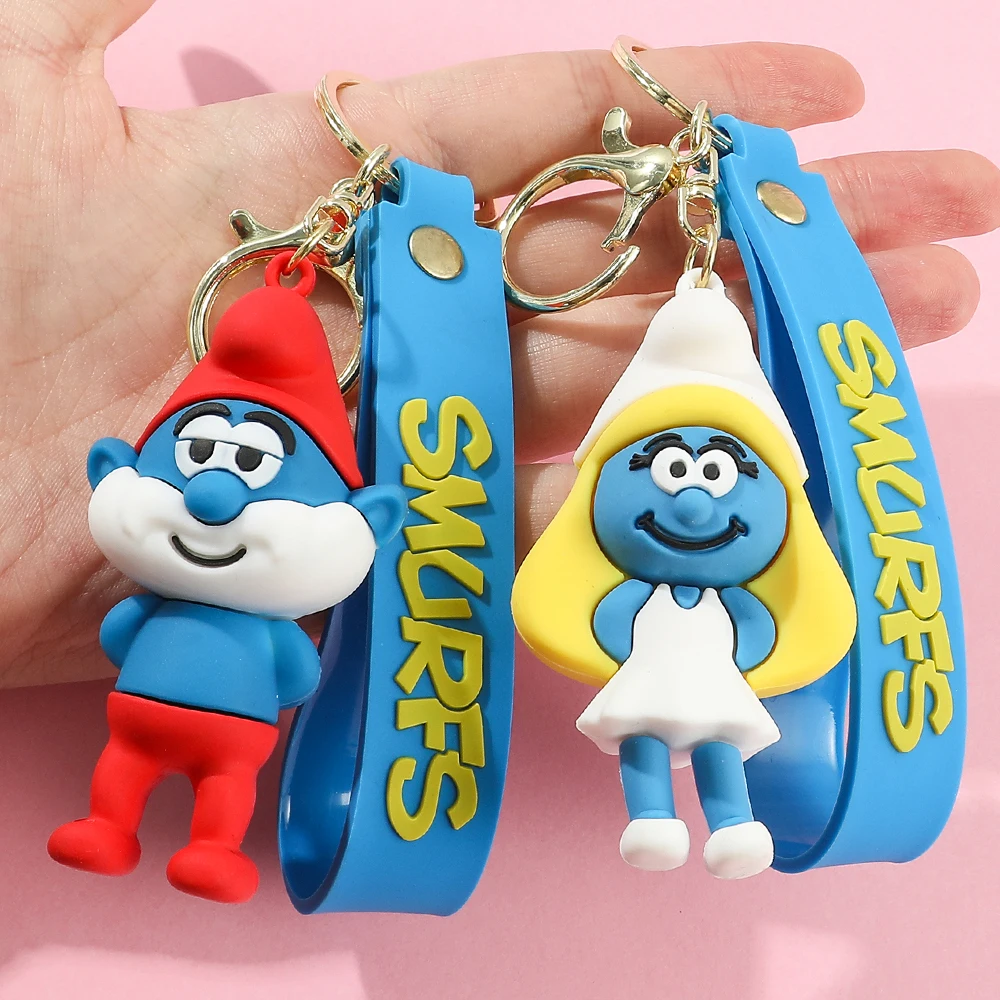 Anime-Figure-Smurfs-Keychain-Painter-Engineer-Chef-Modeling-Bag-Pendant ...