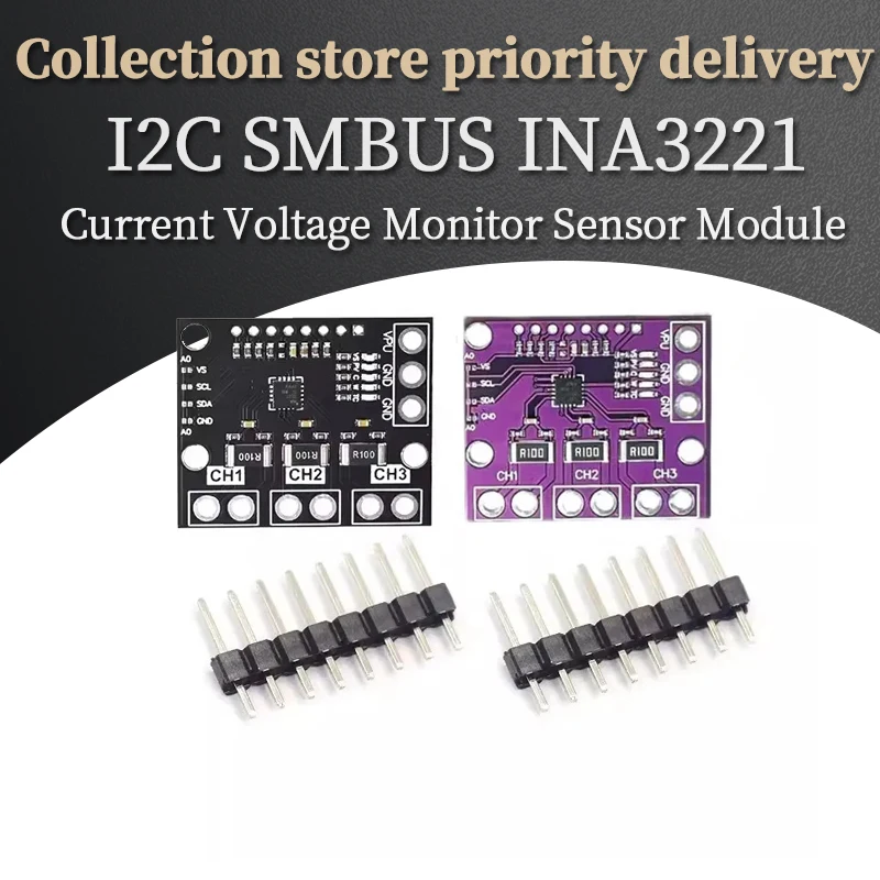 I2C-SMBUS-INA3221-Triple-Channel-Shunt-Current-Power-Supply-Voltage-Monitor-Sensor-Board-Module ...