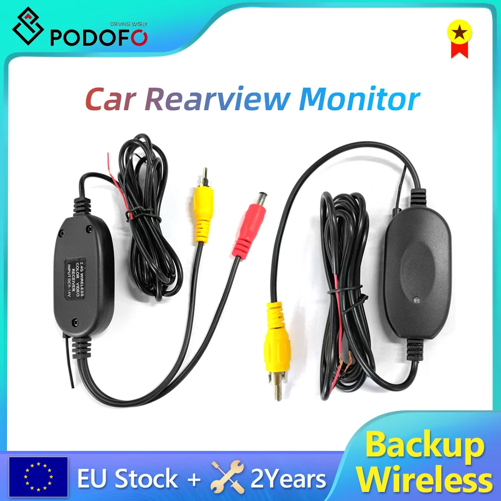 Podofo 2.4G Wireless Transmitter & Receiver for Car Reverse Rear View ...