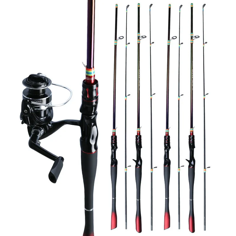 Plate-Type-Long-Handle-Fishing-Rod-Colorful-Carbon-Spinning-Casting ...