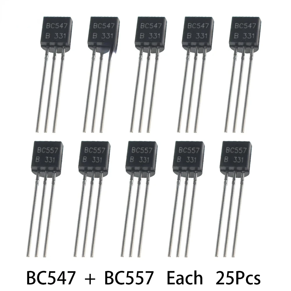 50-Uds-transistores-BC547-BC557-cada-25-uds-Kit-de-transistores-bc557 ...