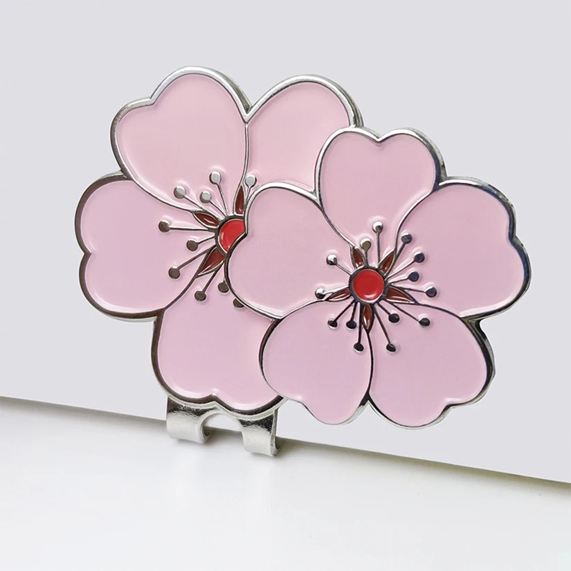 1Pcs-New-Golf-Ball-Marker-Pink-Flower-Pattern-Magnetic-Alloy-Marker-Fit ...