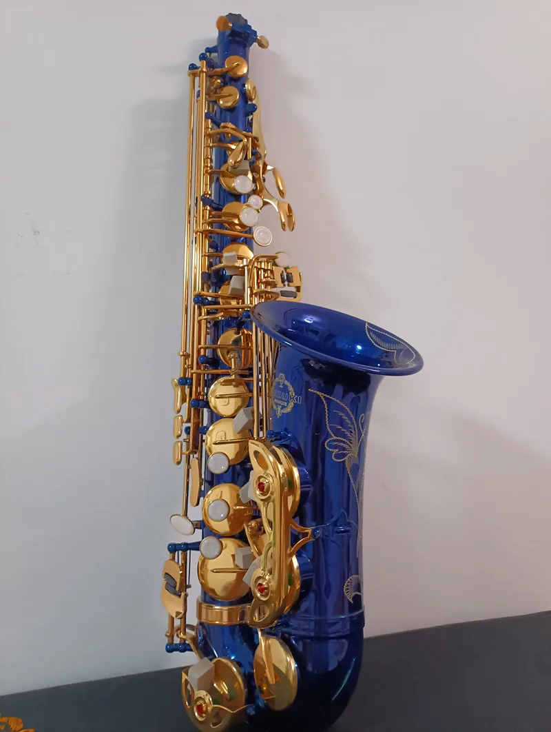 Saxofón Alto japonés Suzuki, instrumento Musical de color azul, juego ...
