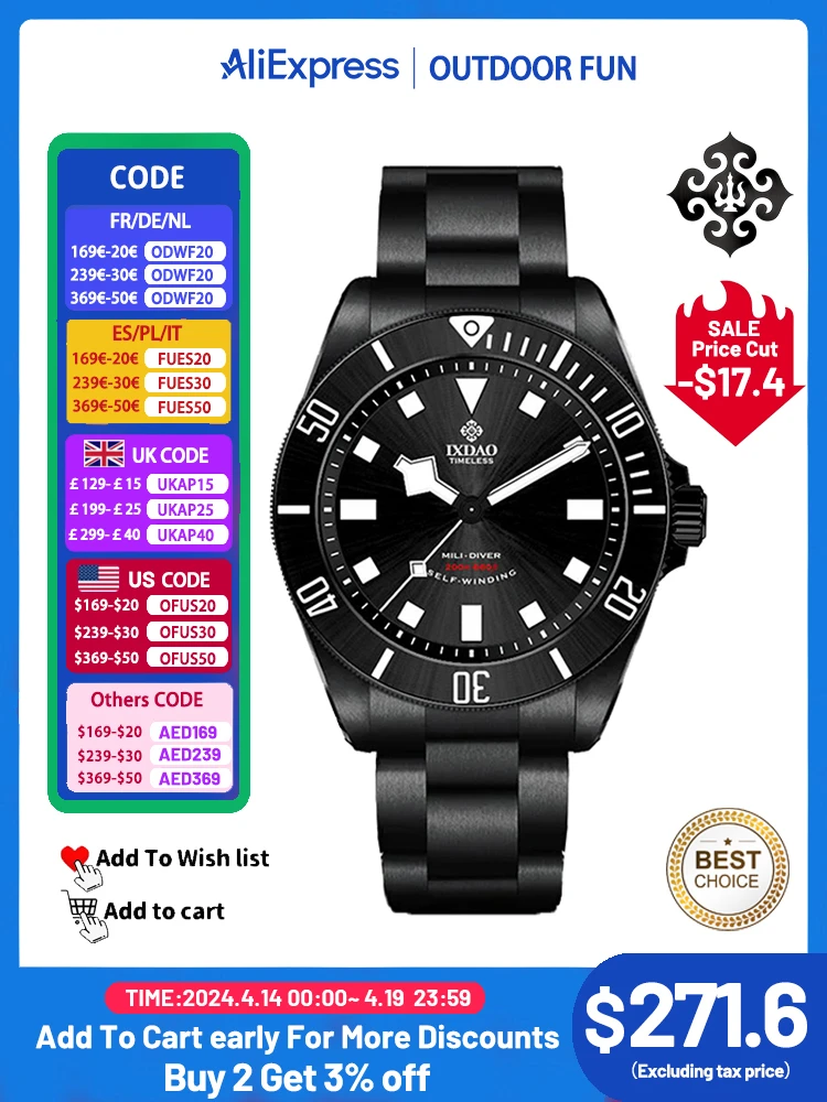 IXDAO-reloj-mec-nico-autom-tico-para-hombre-cron-grafo-negro-Vader ...