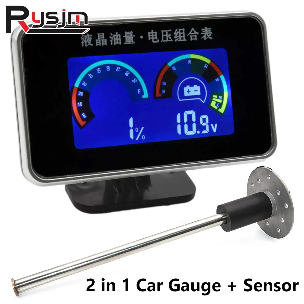 Fuel-Level-Sensor-Fuel-Gauge-2-IN-1-Fuel-Level-Meter-Voltmeter-Fit-Car ...