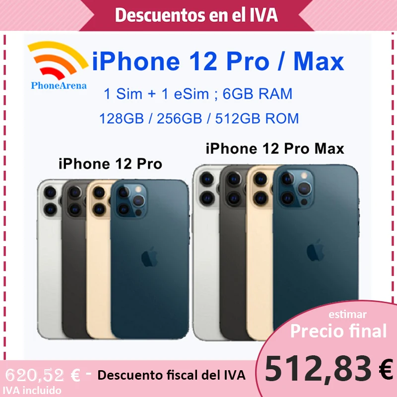 95-nuevo-Original-iPhone-12-Pro-12ProMax-128GB-256GB-ROM-6GB-RAM-Super ...