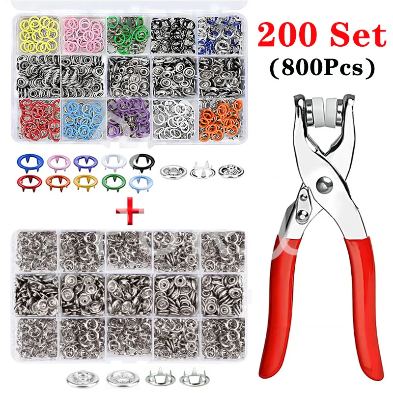 200-Sets-9-5mm-Metal-Hollow-Five-Claw-Snap-Button-with-Pliers-Tool-Set ...