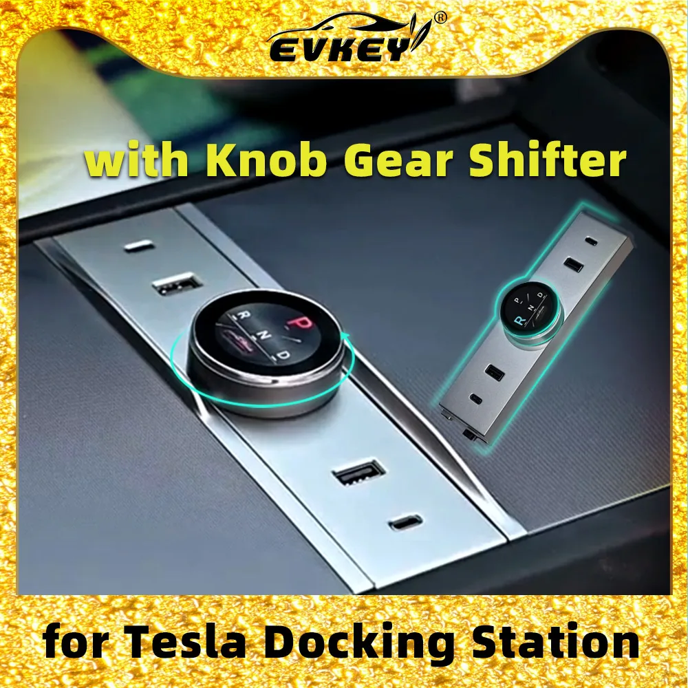 EVKEY-2024-New-Knob-Gear-Shifter-Docking-Station-For-Tesla-Model-3-Y ...