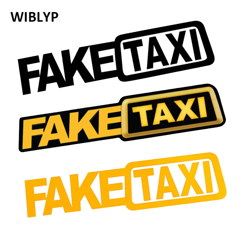 2Pcs-FAKE-TAXI-Car-Stickers-Reflective-Stickers-Funny-Window-Vinyl ...