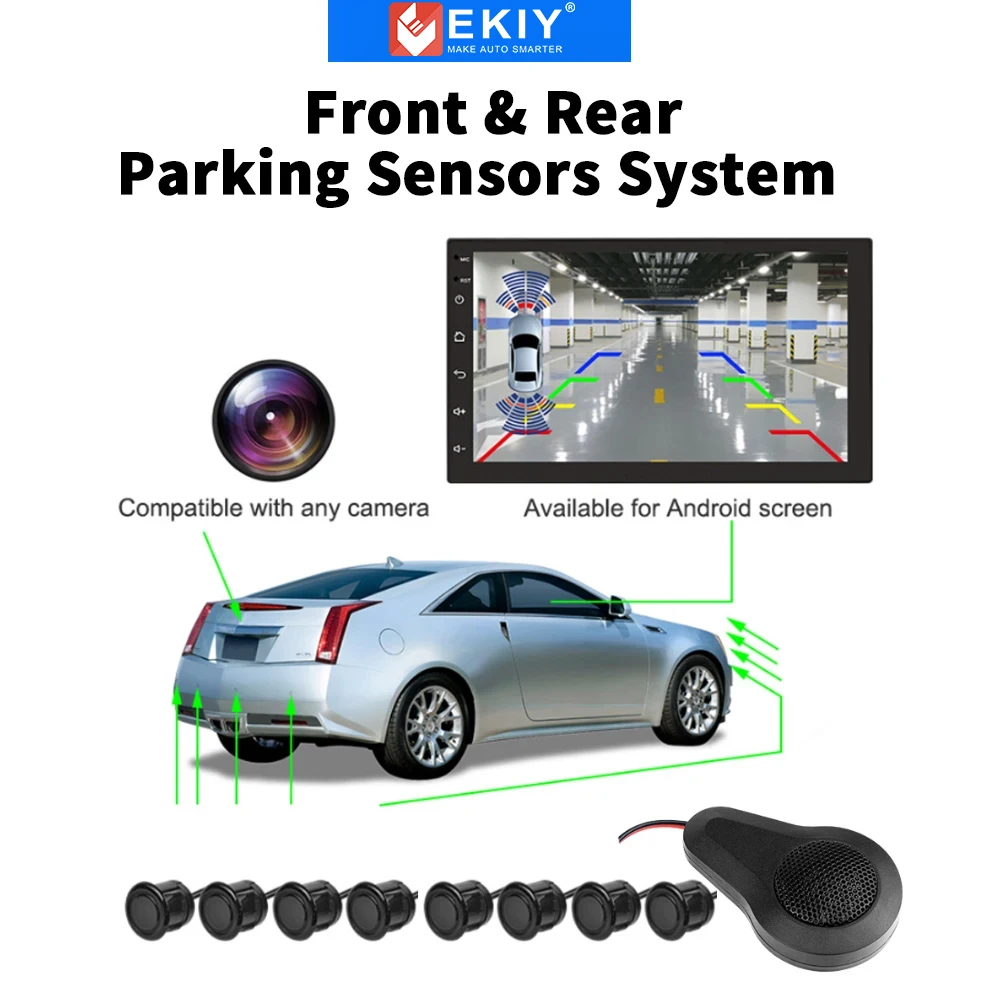 EKIY-Rear-Front-Parking-Sensor-4-8-Sensors-Kit-Reverse-Backup-Auto-Car ...