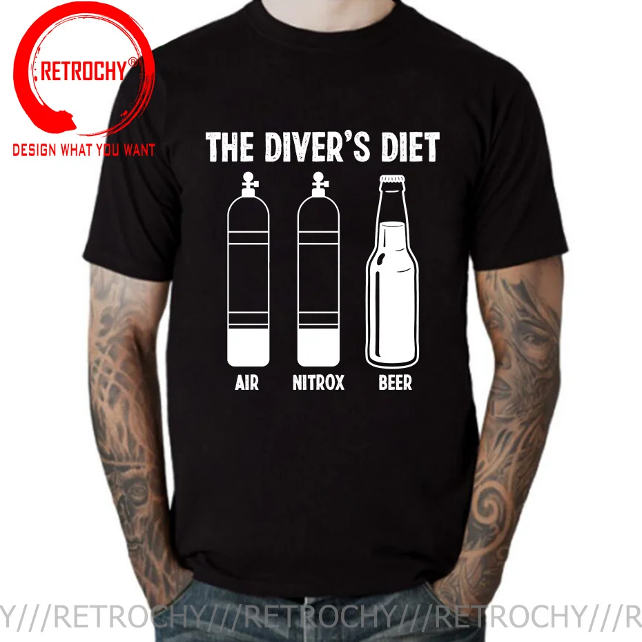 Funny-Scuba-Diving-T-Shirt-The-Divers-Diet-Snorkeling-Diver-T-Shirt-men ...