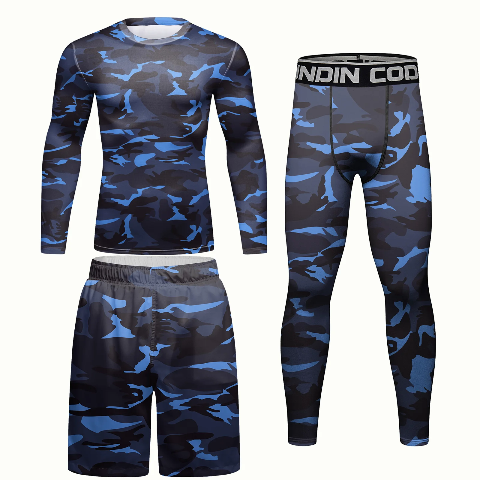 3pcs-Digital-Print-Custom-Camouflage-Rash-Guard-Set-Compression-Jiu ...