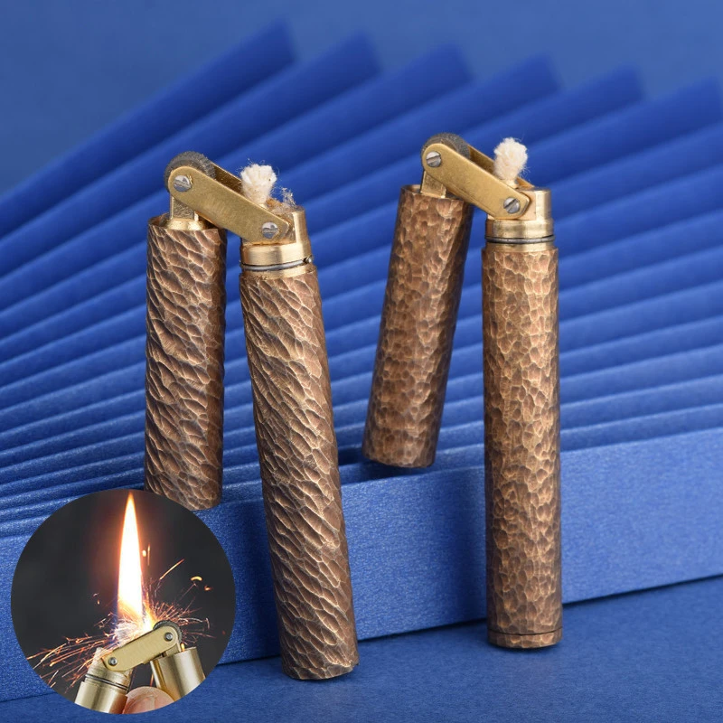 Unusual Mini Fun Cylindrical Retro Kerosene Lighter Engraving Nunchaku ...