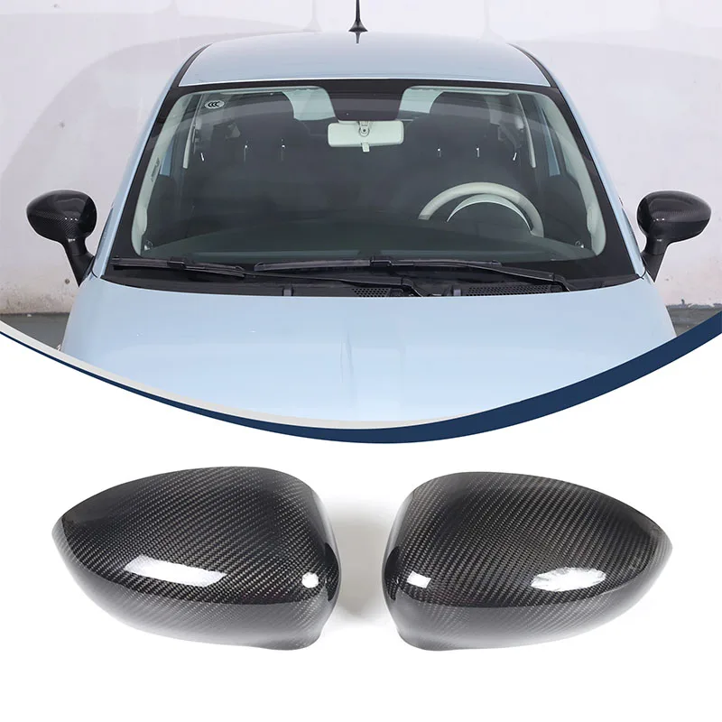 Real-Carbon-Fiber-Car-Side-Wing-Mirror-Cover-Caps-For-Fiat-500-2016 ...