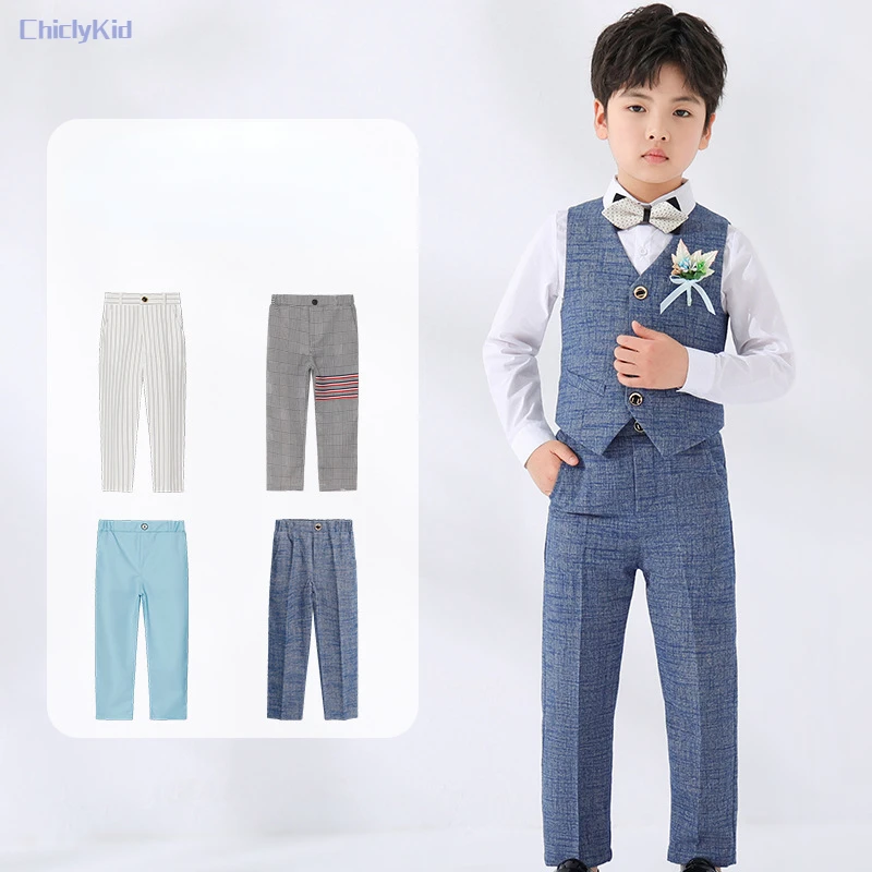Children-Solid-Color-Casual-Suit-Pants-Kids-British-Formal-Trousers-for ...