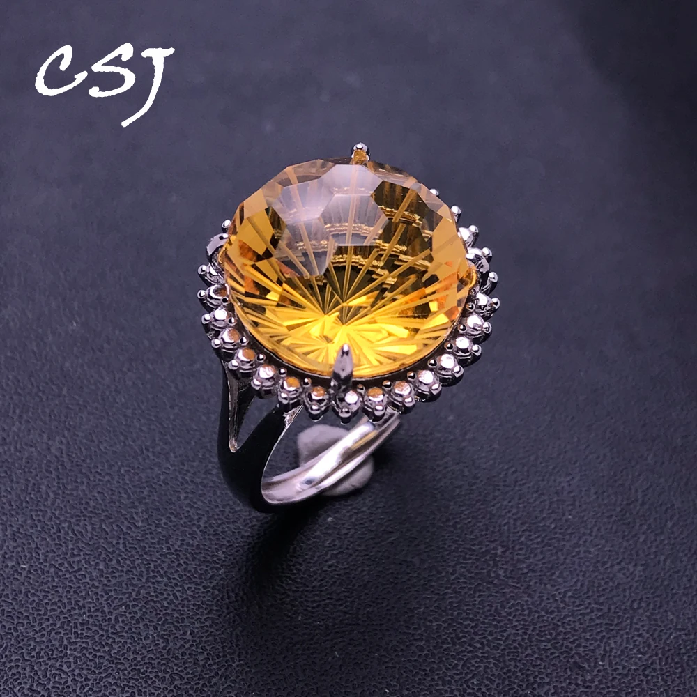 CSJ Elegant 11ct Citrine Rings Sterling 925 Silver Green Amethyst Topaz ...