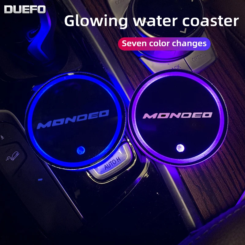 Luminous-Car-Water-Cup-Coaster-Holder-7-Colorful-USB-Charging-Car-Led ...