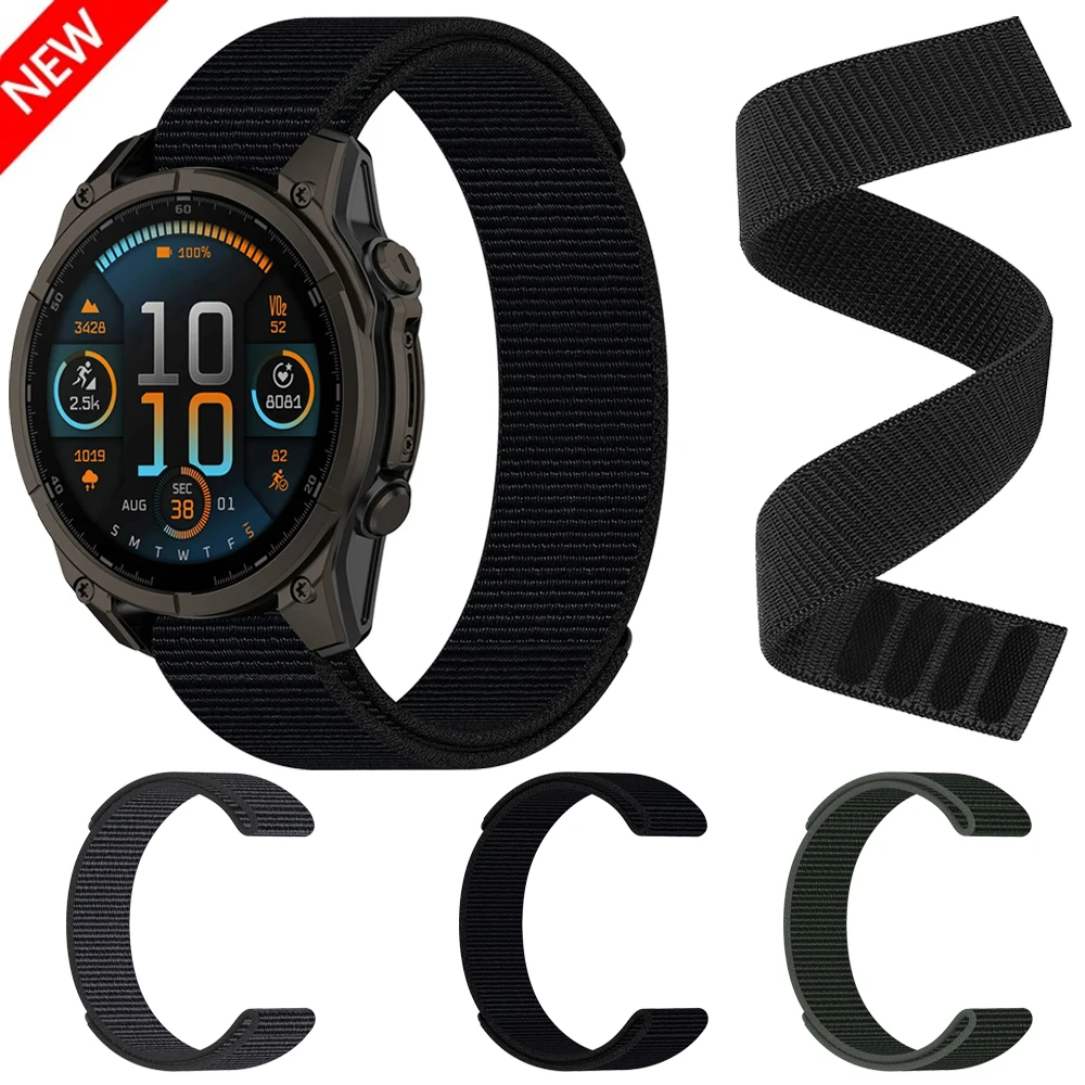 Nylon Quick Release Hook Loop Watch Strap - 26mm/22mm/20mm for Garmin ...