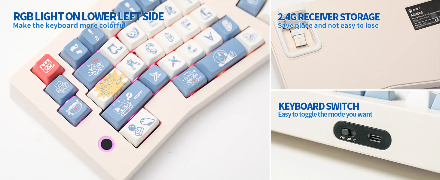 CIDOO ABM066 Alice-Layout Hot-Swappable Wireless Keyboard