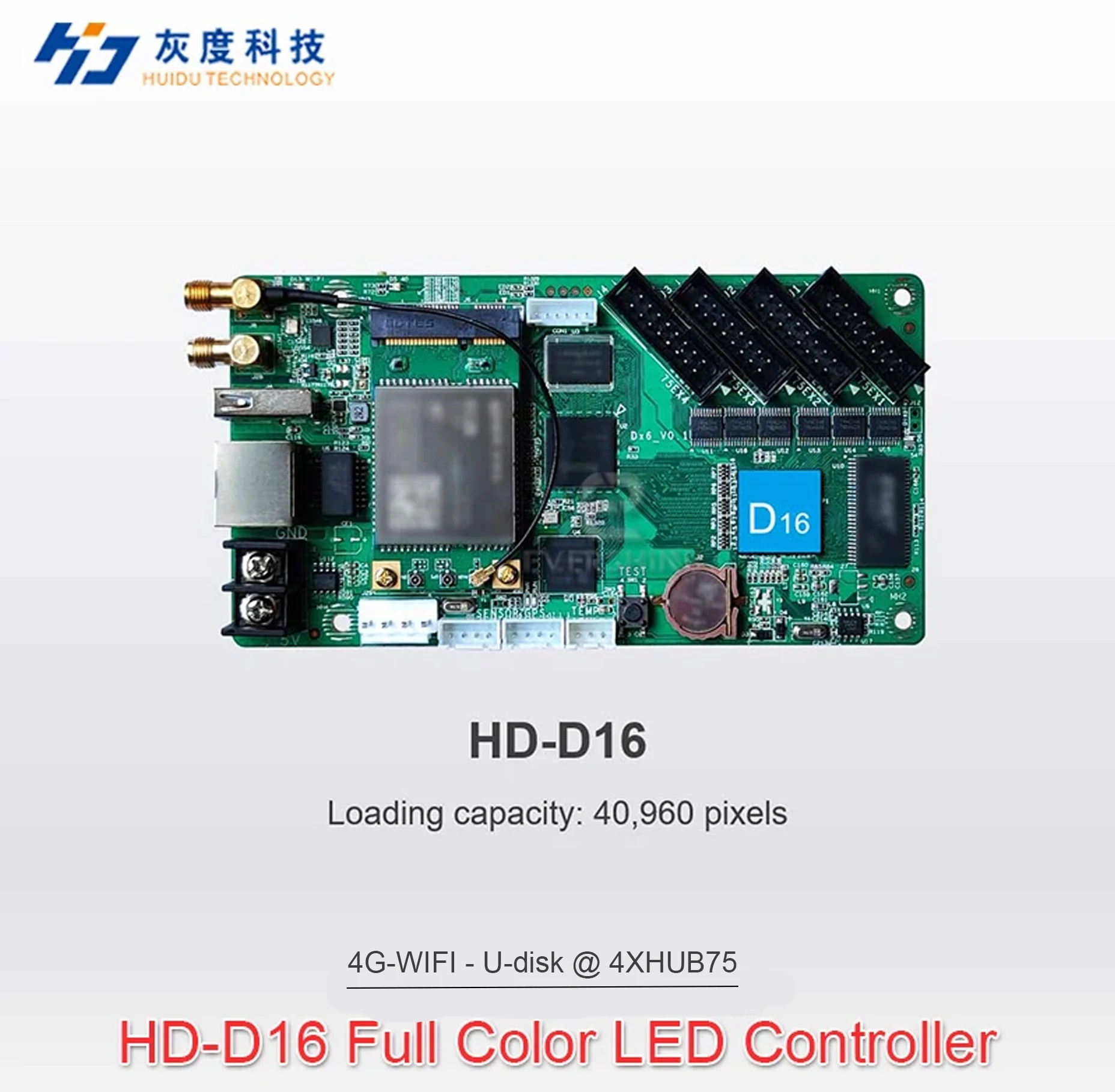 Huidu-D16-Wi-Fi-Asynchronous-Full-Color-Banner-Screen-Control-Card-For ...