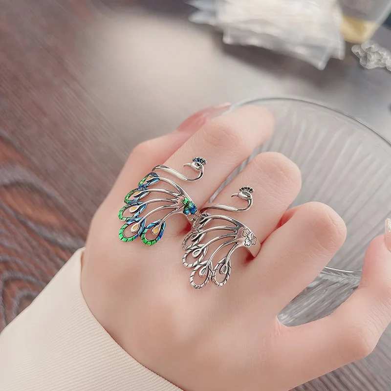 Sterling Silver Peacock Ring Silver Jewelry 925 Peacock Silver Ring 925 Women Real Aliexpress
