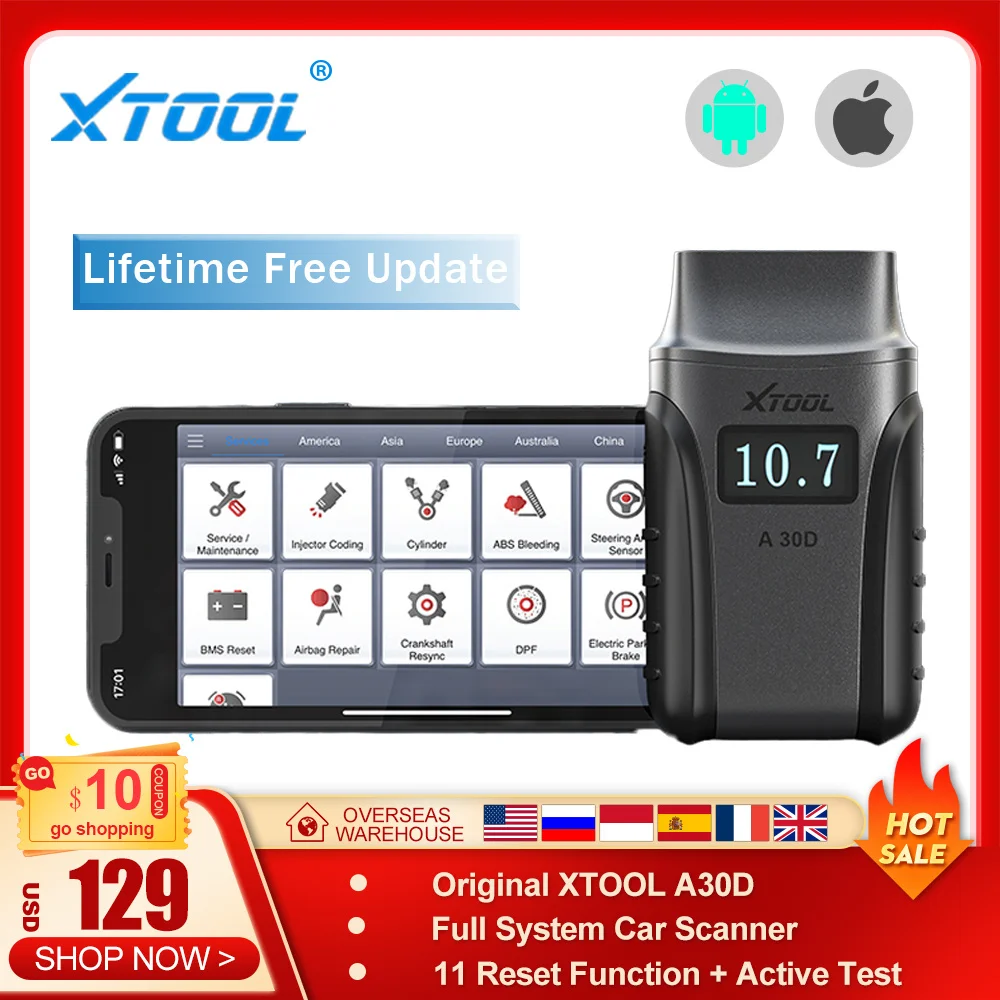 XTOOL Anyscan A30M OBD2 Diagnostic Tools For Android/IOS, 44% OFF