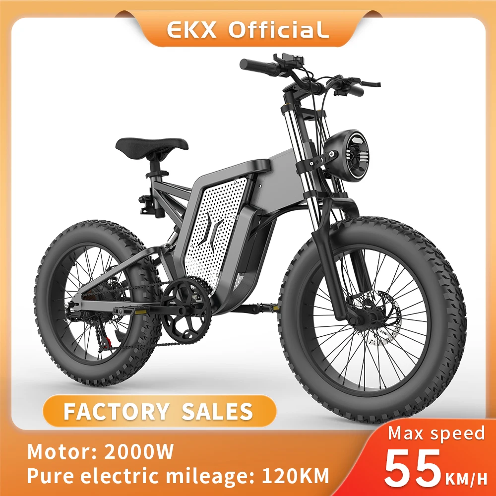 Ekx X20 Electric Bike 20 Inch 4.0 Fat Snowfield Tire Mountain Moped ...