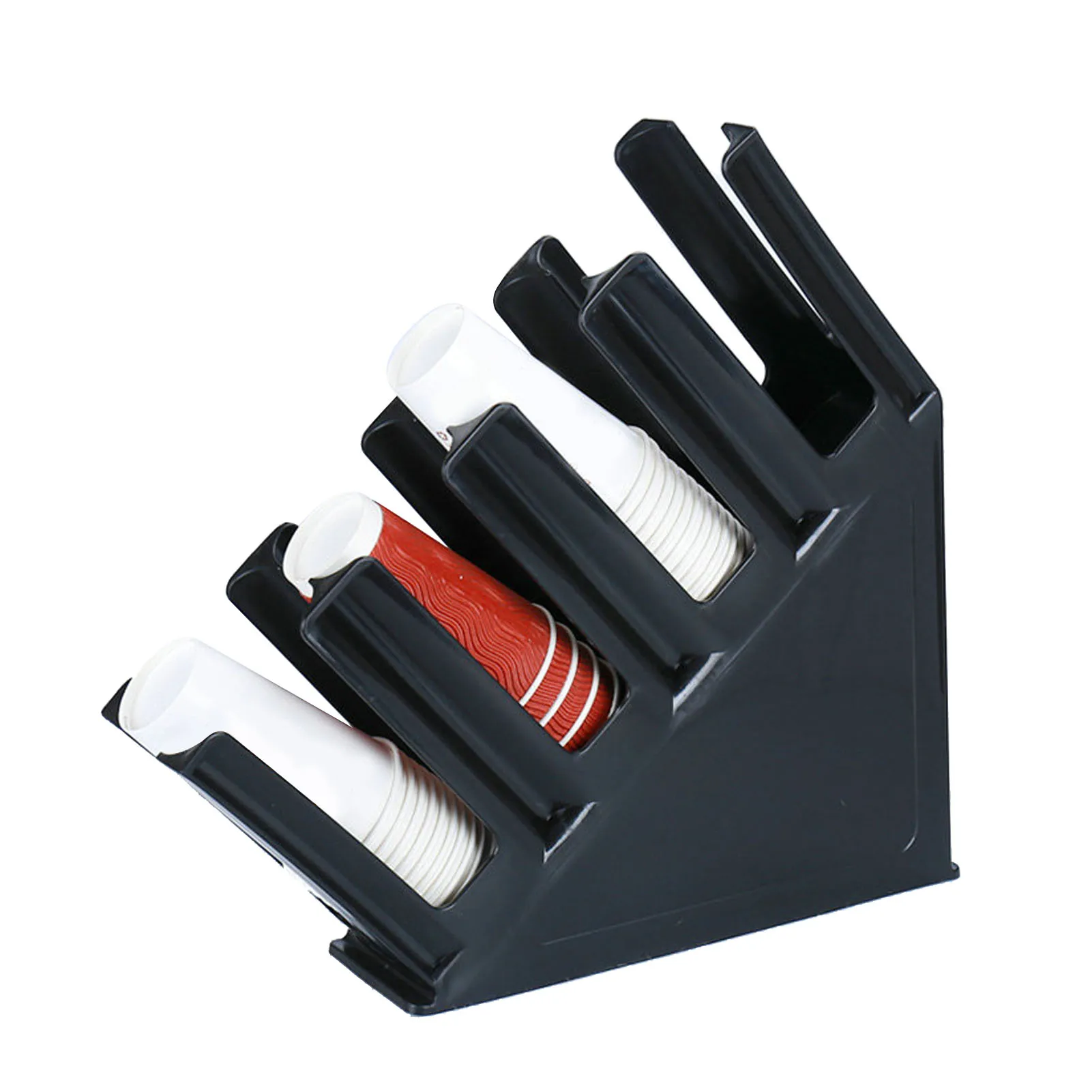 4-Stacks-Paper-Cup-Lid-Holder-Coffee-Milk-Cup-Rack-Cup-Dispenser ...
