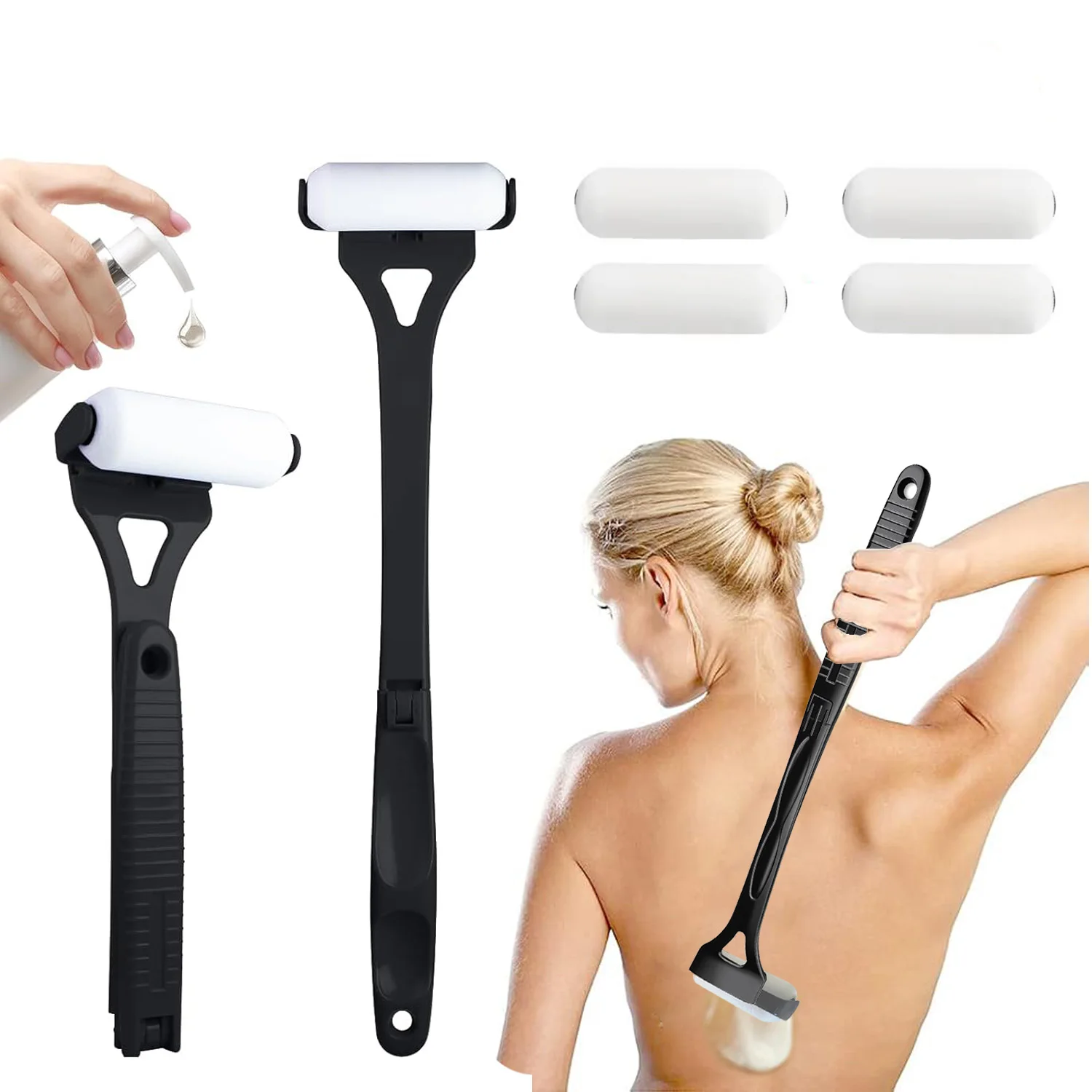 Portable Lotion Applicator Sunscreen Tanning Stick with Long Handle ...