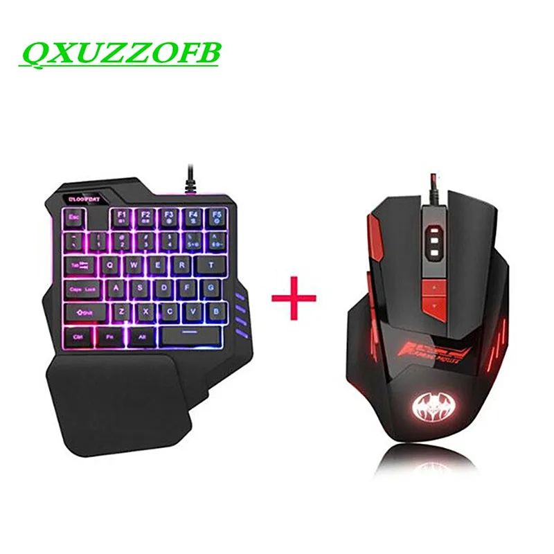 Gaming-Keyboard-Single-Hand-Mini-Usb-Wired-35keys-6400DPI-Mouse-Combos ...