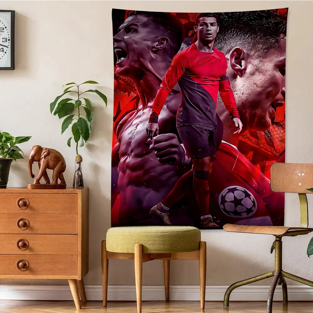 R-Ronaldo Football C-CR7 Colorful Tapestry Wall Hanging Hippie Flower ...