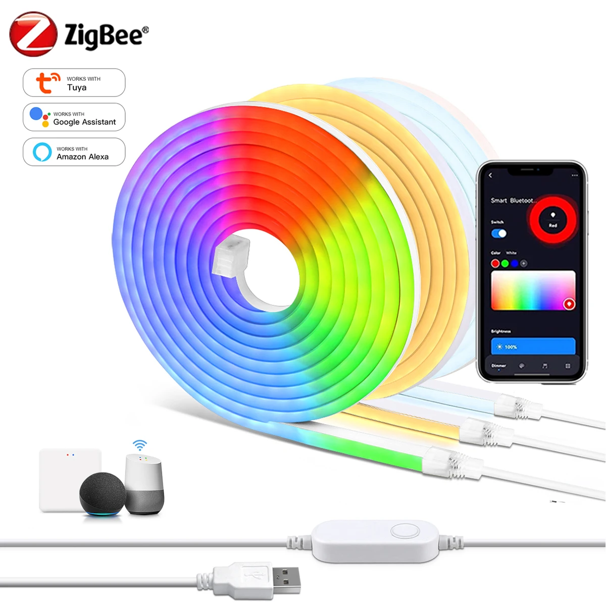 Zigbee-RGB-LED-Strip-Neon-Lights-Tuya-Smart-Life-WiFi-Waterproof-Neon ...