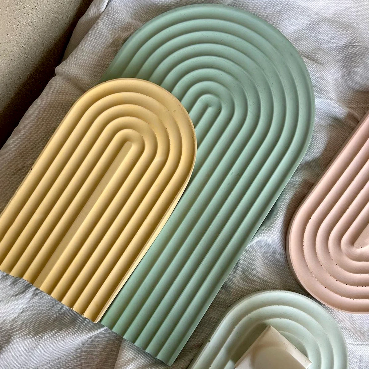 U-Shaped-Tray-Plaster-Molds-DIY-Cement-Wave-Plate-Base-Arch-Coaster ...
