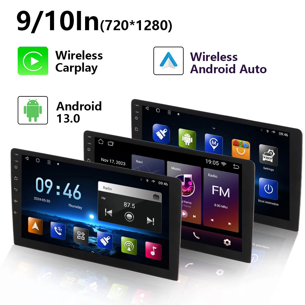Universal-Car-Radio-9-10-Inch-Wireless-Android-13-12-Screen-GPS ...
