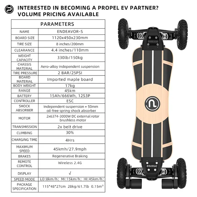 PROPEL EV Endeavor S Online Shop Canadian Wooden Maple 30% Climbing ...