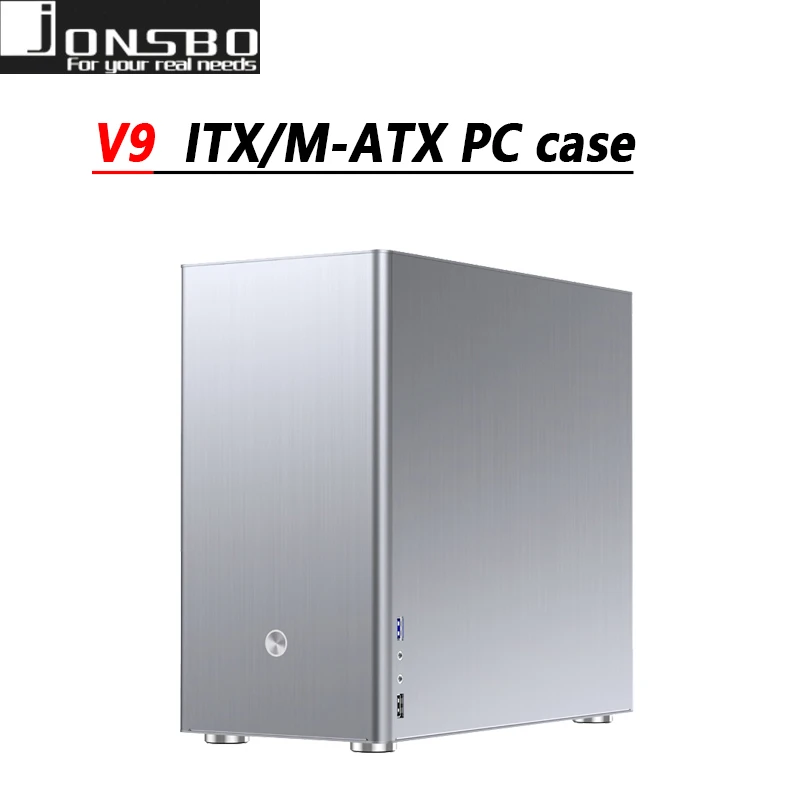 JONSBO V9 알루미늄 합금 측면 투명 ITX/M ATX PC 케이스 SFX 전원 공급 장치 지원 CPU 쿨러 ≤ 133 ...