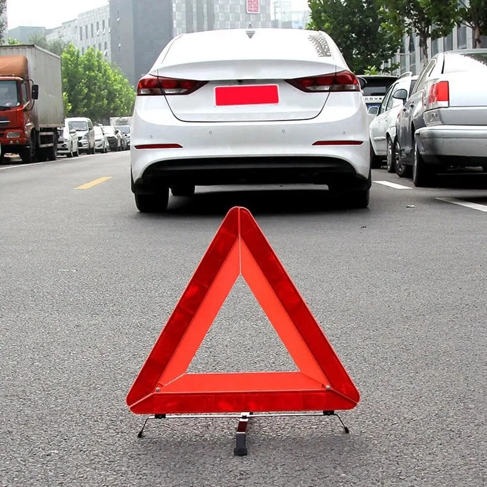 Car Emergency Breakdown Warning Triangle Red Reflective Road Safety ...