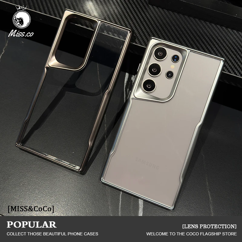 Electroplated-Acrylic-Transparent-Phone-Case-For-Samsung-Galaxy-S23-S24 ...