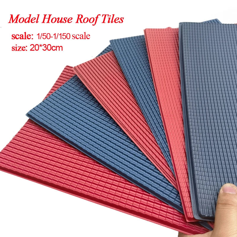 5pcs model house tile miniature roof making material thin plastic plate ...