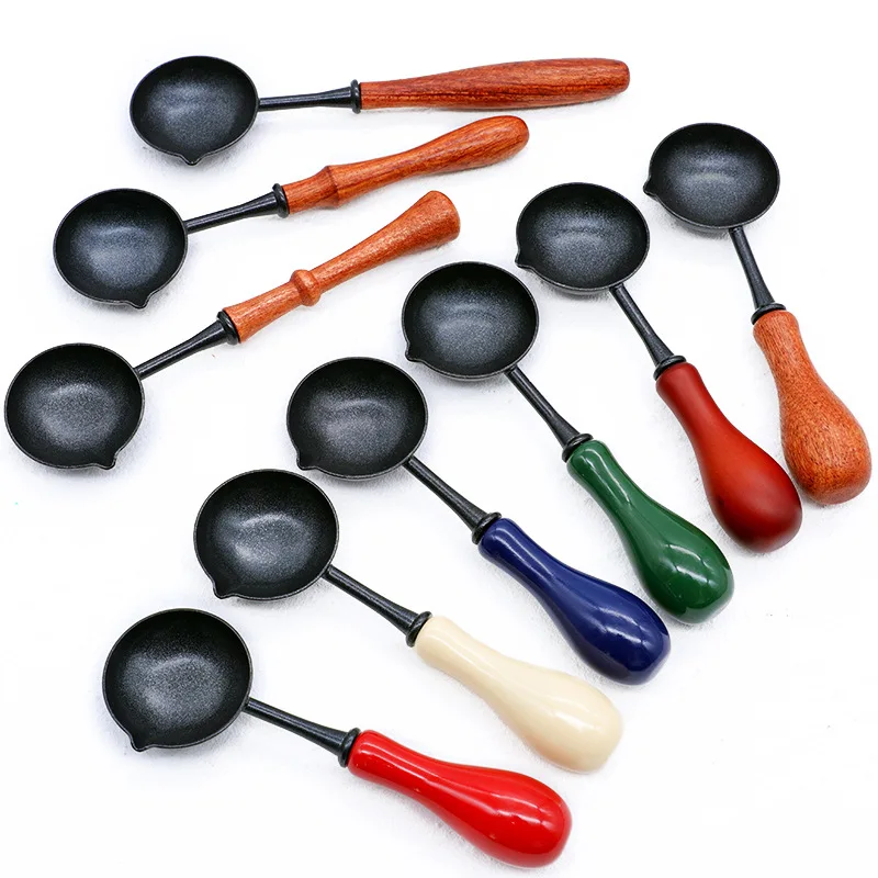 Non-Stick-Sealing-Wax-Spoon-Wooden-Handle-Retro-Wax-Seal-Spoons-Fire ...