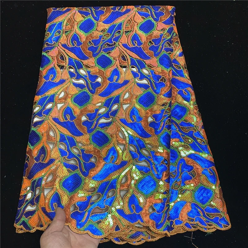 5 Yard Newest Hot Selling French Lace With Sequins African Tulle Cord ...