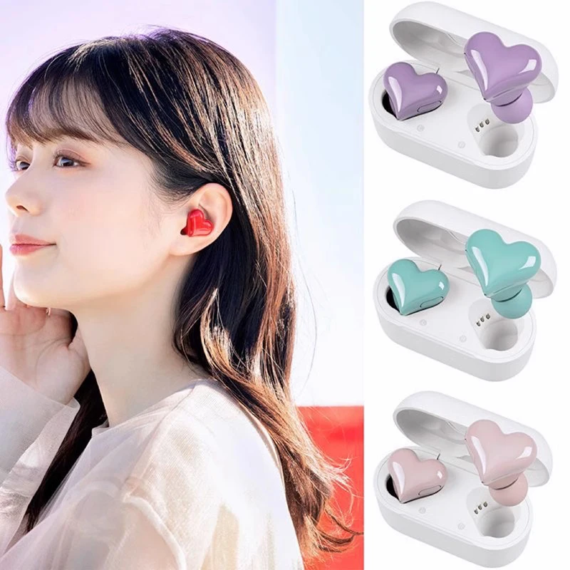 2023-Heart-Headset-With-Micphone-Earbuds-Mini-Trend-Headset-Wireless ...