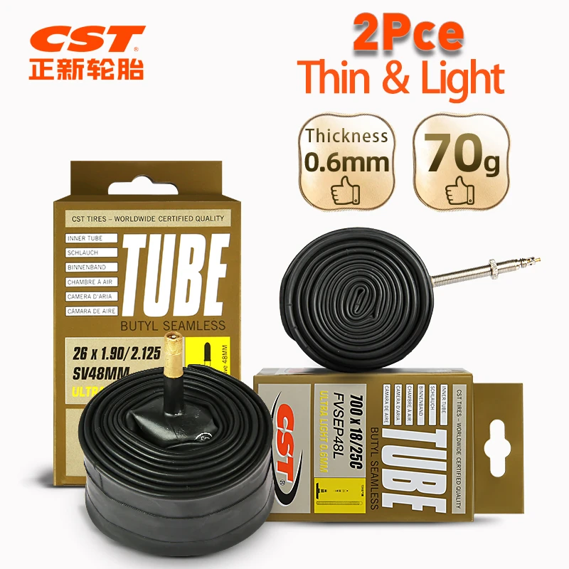 2PCS CST Bike Ultra Light Inner Tube 26/27.5/29/700c For MTB Road Bike ...