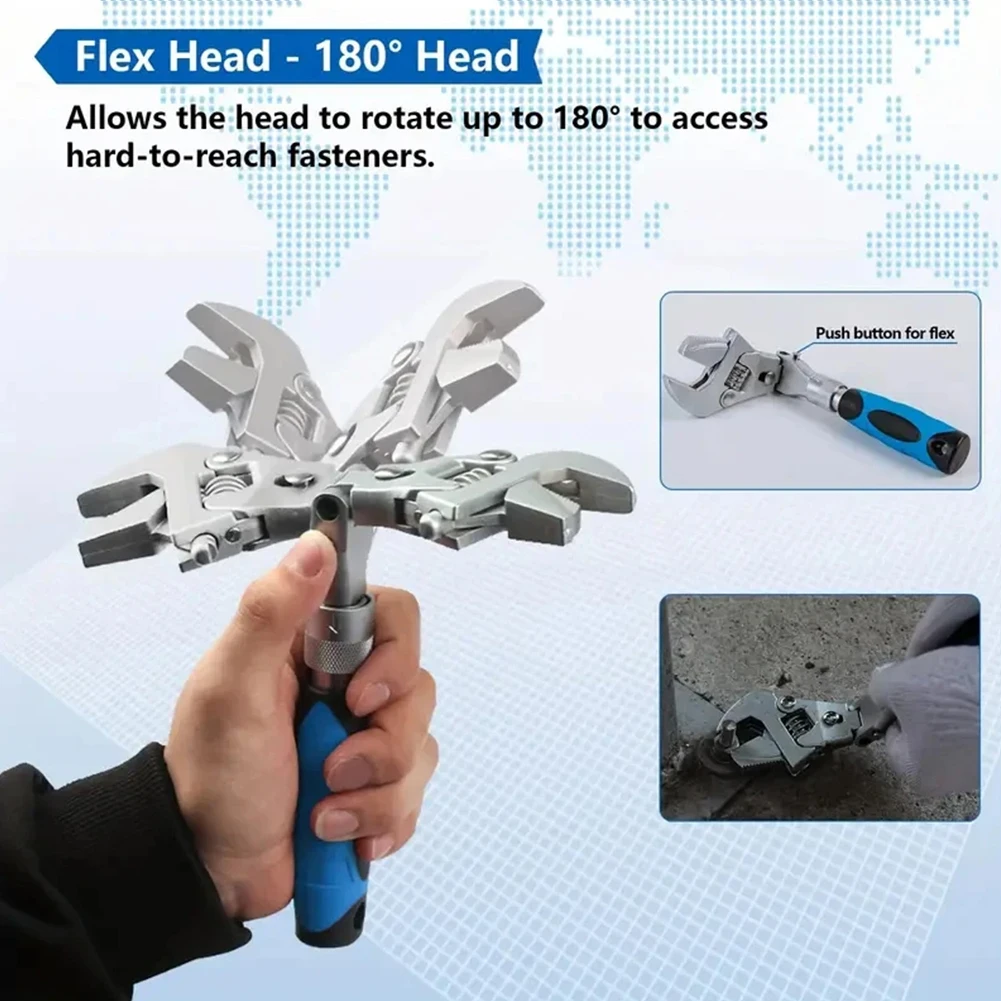 10 Inch Adjustable Ratchet Wrench 5 In 1 - Beamish